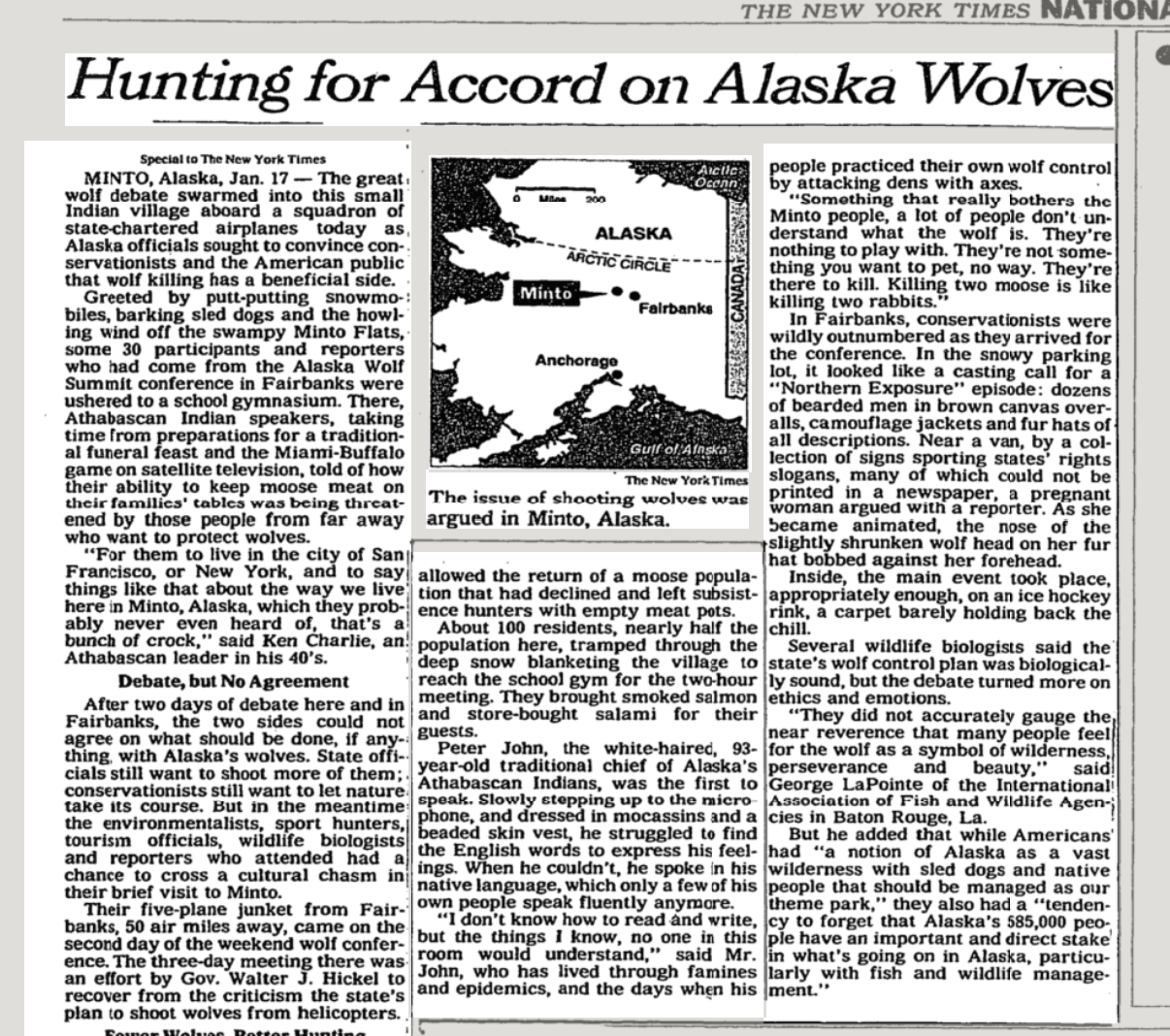 Wildlife management or managing ourselves—a look at predator control ...